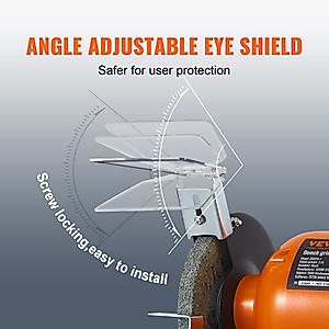 VEVOR Bench Grinder, 6 inch Single Speed Bench Grinder with 2.1A Brushless Motor 3550 RPM Table Grinder with 36/80-Grit Grinding Wheels for Grinding, Sharpening Application