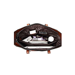 LiGooLif Vintage PU Leather Tote Shoulder Bag for Women Satchel Handbag with Top Handles