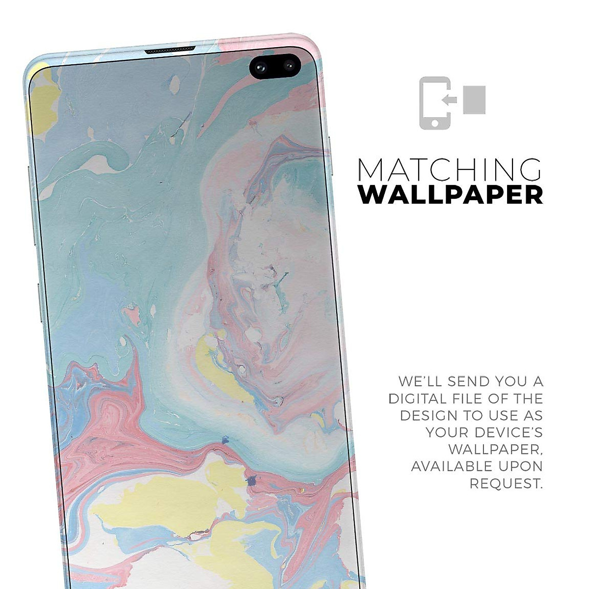 DesignSkinz Marbleized Swirling Cotton Candy Protective Vinyl Decal Wrap Skin Cover Compatible with The Samsung Galaxy S20 (Screen Trim & Back Glass Skin)