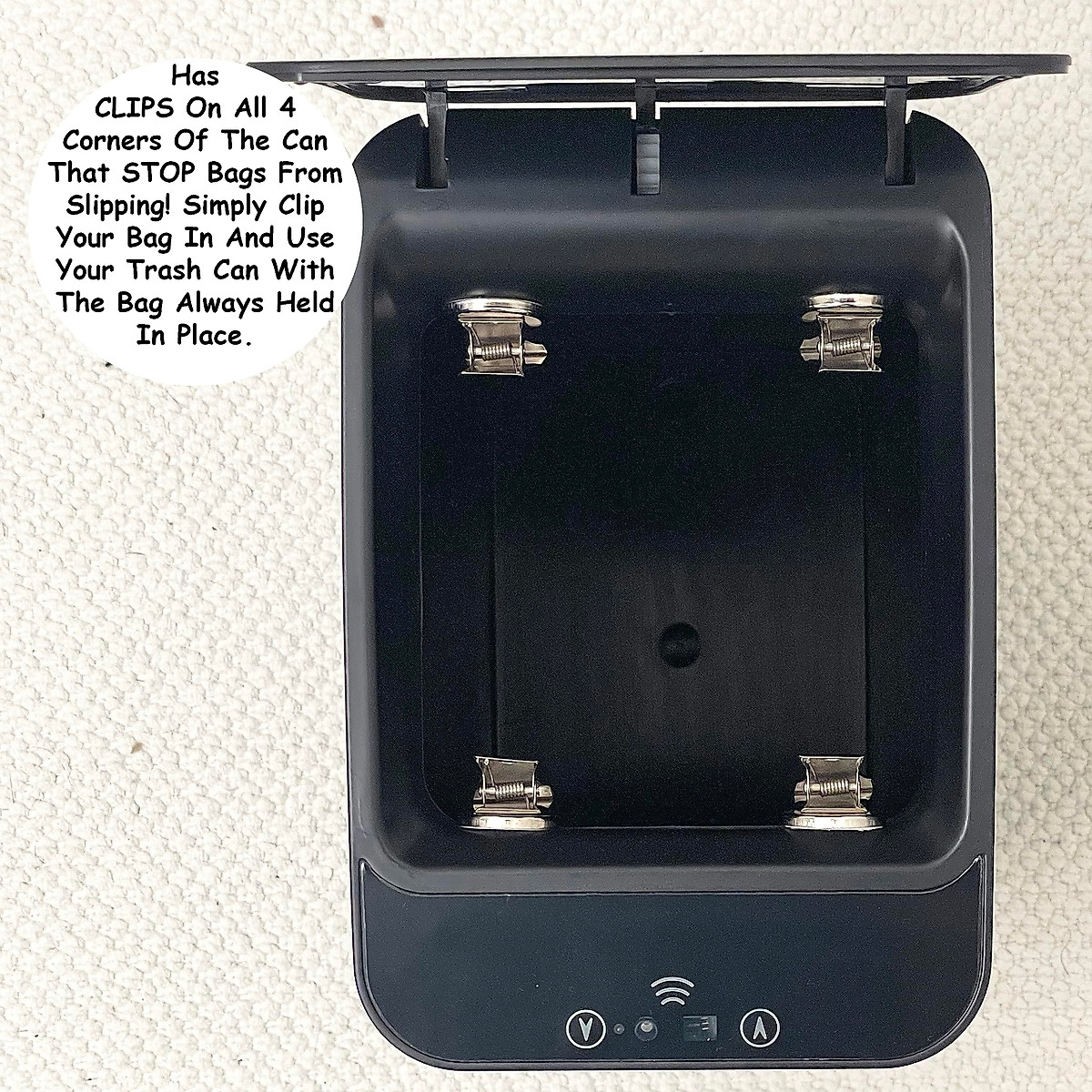 Homie Automatic, Smart Trash Can 2.9 Gallon with Touchless Motion Sensor and Anti - Bag Slip Lid, Use as Mini Garbage Basket, Slim Dust Bin, or Decor in Bathroom, Restroom, Kitchen (Matte Black)