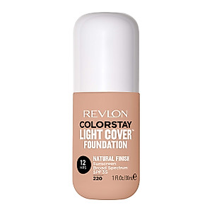 Revlon ColorStay Light Cover Liquid Foundation, Hydrating Longwear Weightless Makeup with SPF 35, Light-Medium Coverage for Blemish, Dark Spots & Uneven Skin Texture, 220 Natural Beige, 1 fl. oz.