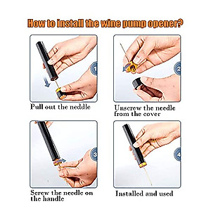 Mini Wine Opener | Travel Portable Pocket Air Pressure Pump Wine Bottle Opener | Assemblable Design Corkscrew 7S Quick Bottle Opening | for Home, Restaurant, Party,Wine Lovers