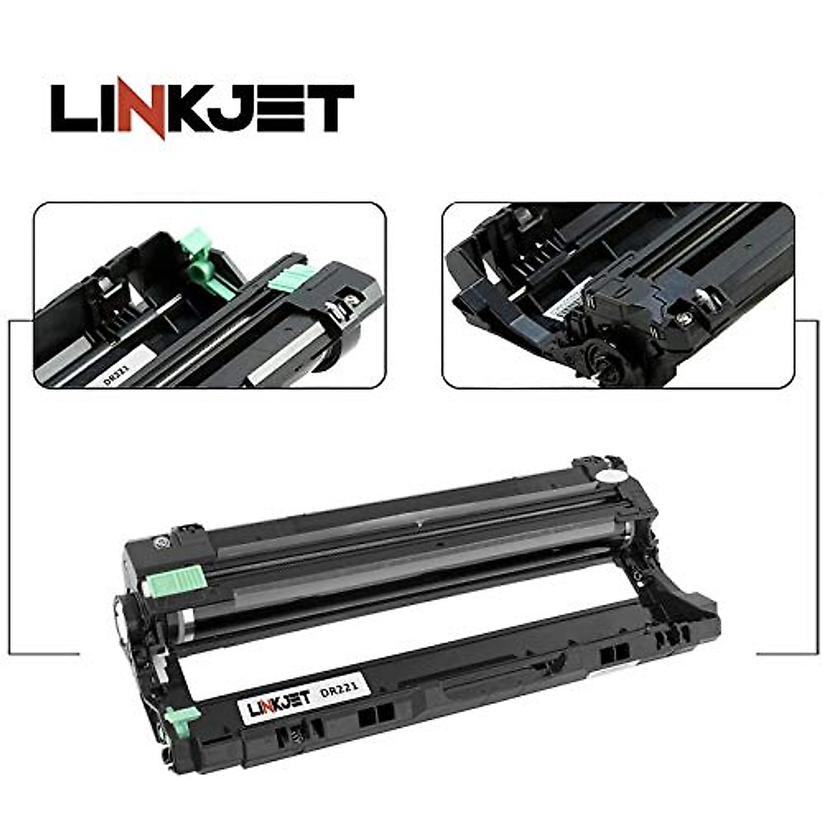 LINKJET Compatible DR221 Drum Replacement for Brother DR221CL DR-221CL Drum Unit for Use in Brother HL-3170CDW MFC-9330CDW HL-3140CW MFC-9130CW MFC-9340CDW Printer(Black,Cyan,Magenta,Yellow)
