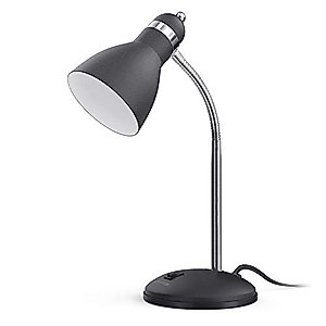 LEPOWER Metal Desk Lamp, Eye-Caring Table Lamp, Study Lamps with Flexible Goose Neck for Bedroom and Office (Sandy Black)