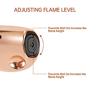 AKOPCF Butane Lighter Long Lighter Refillable Grill Lighter for Candle BBQ, Rose Gold(No Fuel)