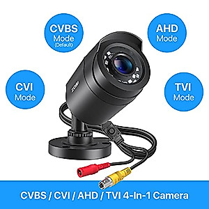 ZOSI 2.0MP 1080p 1920TVL Outdoor Indoor Security Camera,Hybrid 4-in-1 TVI/CVI/AHD/CVBS CCTV Camera,80ft IR Night Vision Weatherproof For 960H,720P,1080P,5MP,4K analog Home Surveillance DVR System