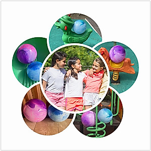 CORECISE Marbleized Bouncy Balls - Set of 2 Large Inflatable Bouncy Ball with Hand Air Pump & 2 Pin Neddles