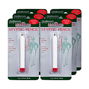 Clubman Pinaud Travel Size Styptic Pencil, Quick Nick & Cut Healing for Shaving, 0.33 Oz (Pack of 6)