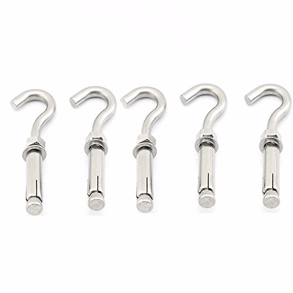 Yasorn M8 Open Cup Hook Screw Stainless Steel Expansion Heavy Duty Bolts Pack of 5