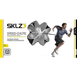 SKLZ Speed Chute Resistance Parachute for Speed and Acceleration Training Grey / Black, 54-Inch