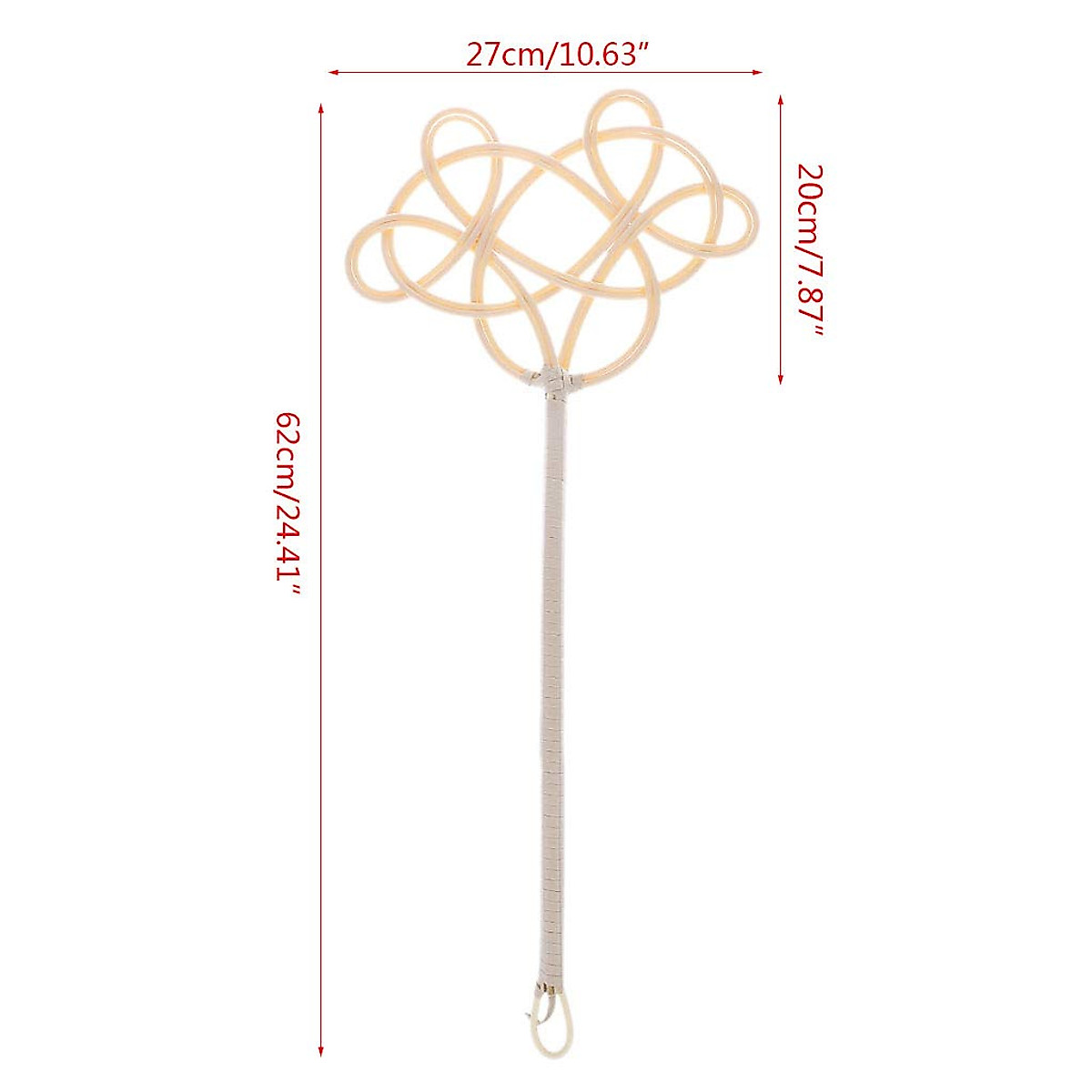 JKPOWER Traditional Racket Woven Imitation Rattan Clean Duster Carpet Rug Beater Durable Handmade Carpet Beater