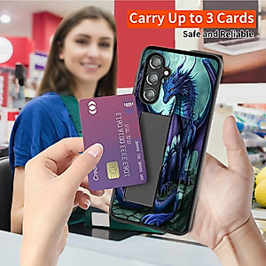 for Samsung Galaxy A54 5G Case for Samsung A54 5G Wallet Case with Card Holder Dragon Design for Women Men Hybrid Dual Layer Shockproof Protective Phone Case Cover for Samsung A54 5G 2023 6.4 inch