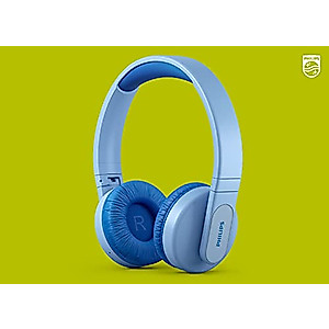 Philips K4206 Kids Wireless On-Ear Headphones, Bluetooth + Cable Connection, 85dB Limit for Safer Hearing, Built-in Mic, 28 Hours Play time, Parental Controls via Philips Headphones