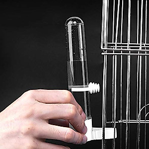 UKCOCO Bird Food Water Dispenser- Bird Feeder Automatic Hanging Bird Parrot Feeding Cup, Clear Bird Cage Feeder Cage Accessories for Finch Parakeet Small Bird 65ML (Random Color)