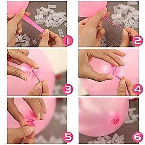 GXXMEI 300PCS Plastic Balloon Clips Ties for Sealing, H Shape Bulk Balloon Ties clips Tool for Wedding Party Christmas Birthday Decoration