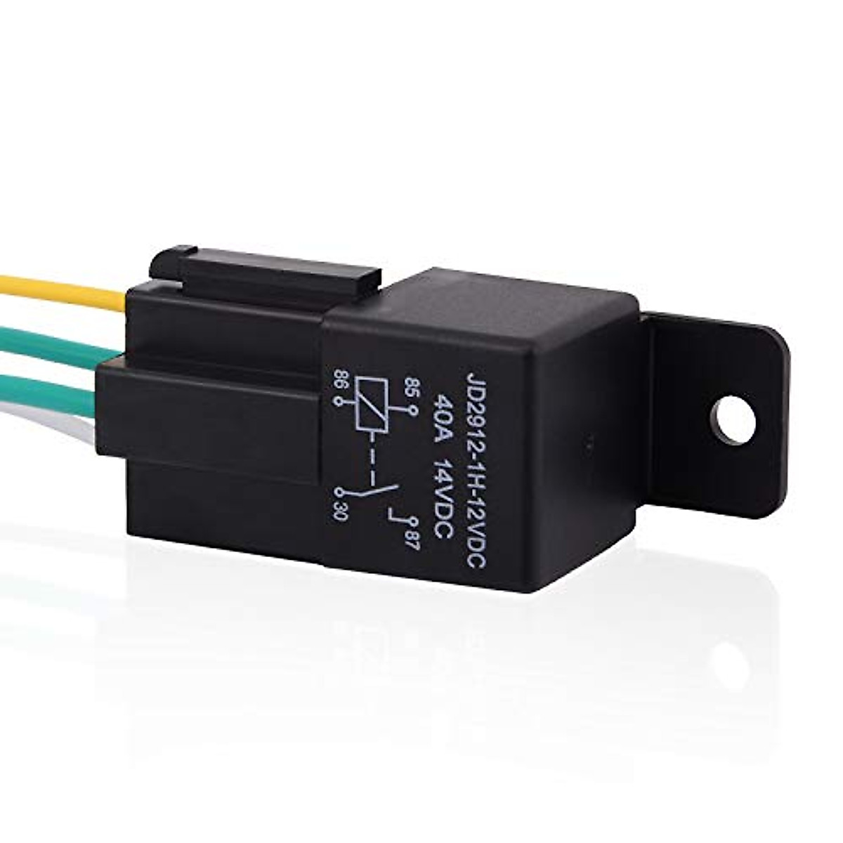 EHDIS Car Relay 4 Pin 12v 40amp Spst Model No.: JD2912-1H-12VDC 40A 14VDC, Auto Switches & Starters,Pack of 2