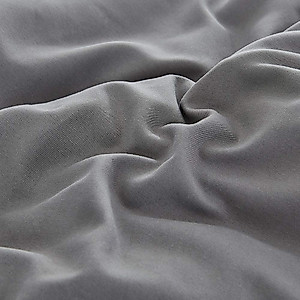 Cottonight Grey Comforter Sets Queen Dark Grey Comforter Queen Size Men Women Charcoal Grey Quilts Blanket Modern Solid Smoke Gray Bedding Comforter Set for Men Boys Adults