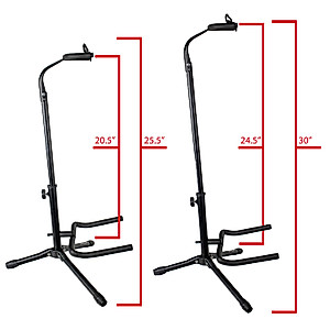 ChromaCast Upright Guitar Stand 2-Tier Adjustable, Extended Height-Fits Acoustic, Electric, Bass, and Extreme Body Shaped Guitars