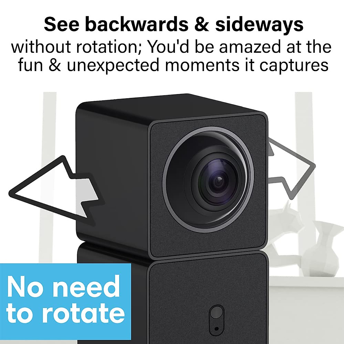 See 4 Views with 1 Security Camera, Indoor Home Cam Security with Two-Way Audio, 1080p Smart 360 Monitoring, WiFi, Night Vision, Motion Detection, iPhone App with Alerts and Cloud Storage