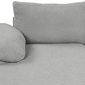 Casa Andrea Milano Modern Large Boucle L-Shape Sectional Sofa, with Extra Wide Chaise Lounge Couch, Light Grey