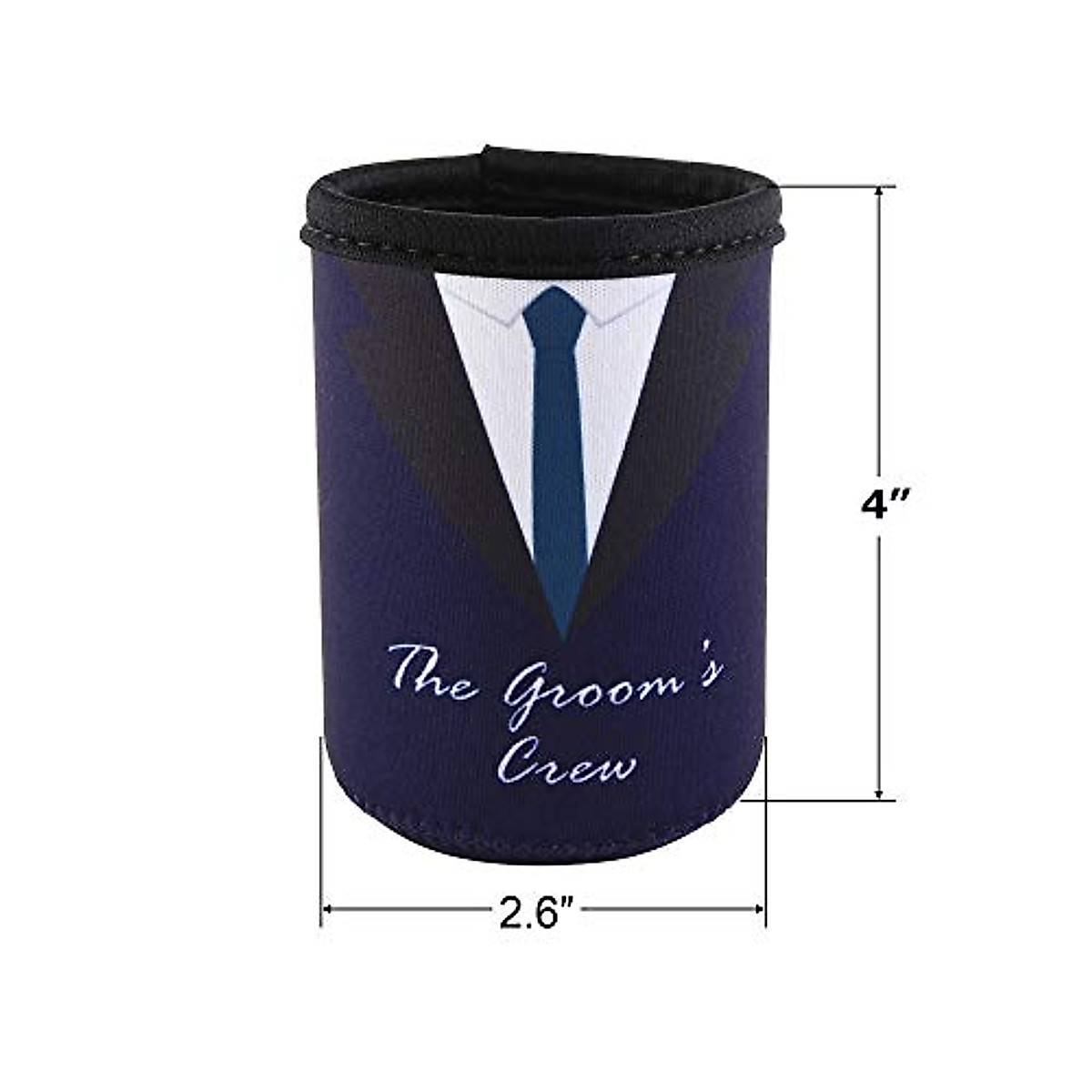 CM Groom and Groom's Crew Soft Neoprene Can Sleeves Covers for Regular Standard 12 Fluid Ounce Drink & Beer Cans for Wedding Party Groomsman Party Groomsman Gifts Bachelor Party, 11 Pcs