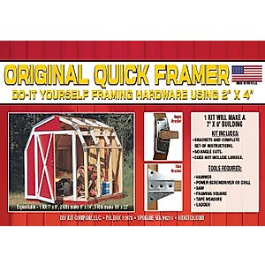 Storage Shed. Build Your Own Shed. DIY Shed Kit. The Original Quick Framer Shed Bracket Kit. Includes Brackets and Complete Set of Plans. Expandable with Multiple Kits. Made in The USA. No Angled Cuts