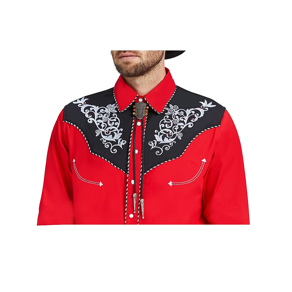 JoZorro Men Western Shirts Rhinestone Cowboy Shirt Camisas Vaqueras Para Hombres Elegantes Para Fiesta 50s Rockabilly Shirt