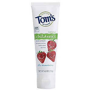 Tom's of Maine Natural Children's Anticavity Fluoride Toothpaste, Silly Strawberry, 4.2 Ounce