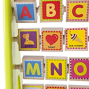 Fat Brain Toys Alpha-Abacus - Wooden Alphabet & Number Learning Toy for Kids 2+