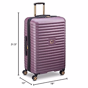 DELSEY Paris Cruise 3.0 Hardside Expandable Luggage with Spinner Wheels, Plum, Checked-Large 28 Inch