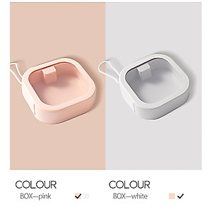 GAGAMOTEYA 6 Pcs Hair Tie Organizer,Qtip Dispenser Bathroom Storage Organizer with Press Buckle Button Switch,Cotton Swab Holder Portable Travel,Hair Accessory Box with Lid for Bathroom(Pink+White)