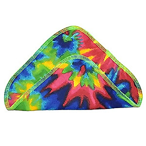 2 Ply Printed Flannel Little Wipes 8x8 Inches Set of 5 Hippie Tie Dye