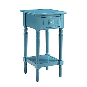 Convenience Concepts French Country Khloe 1 Drawer Accent Table with Shelf, Blue