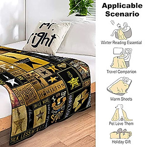 Musicals Blanket Ultra Soft Flannel Throw Blanket Warm Lightweight Blankets for Bedding Sofa Travel for Adults Kids All Season 50"X40"