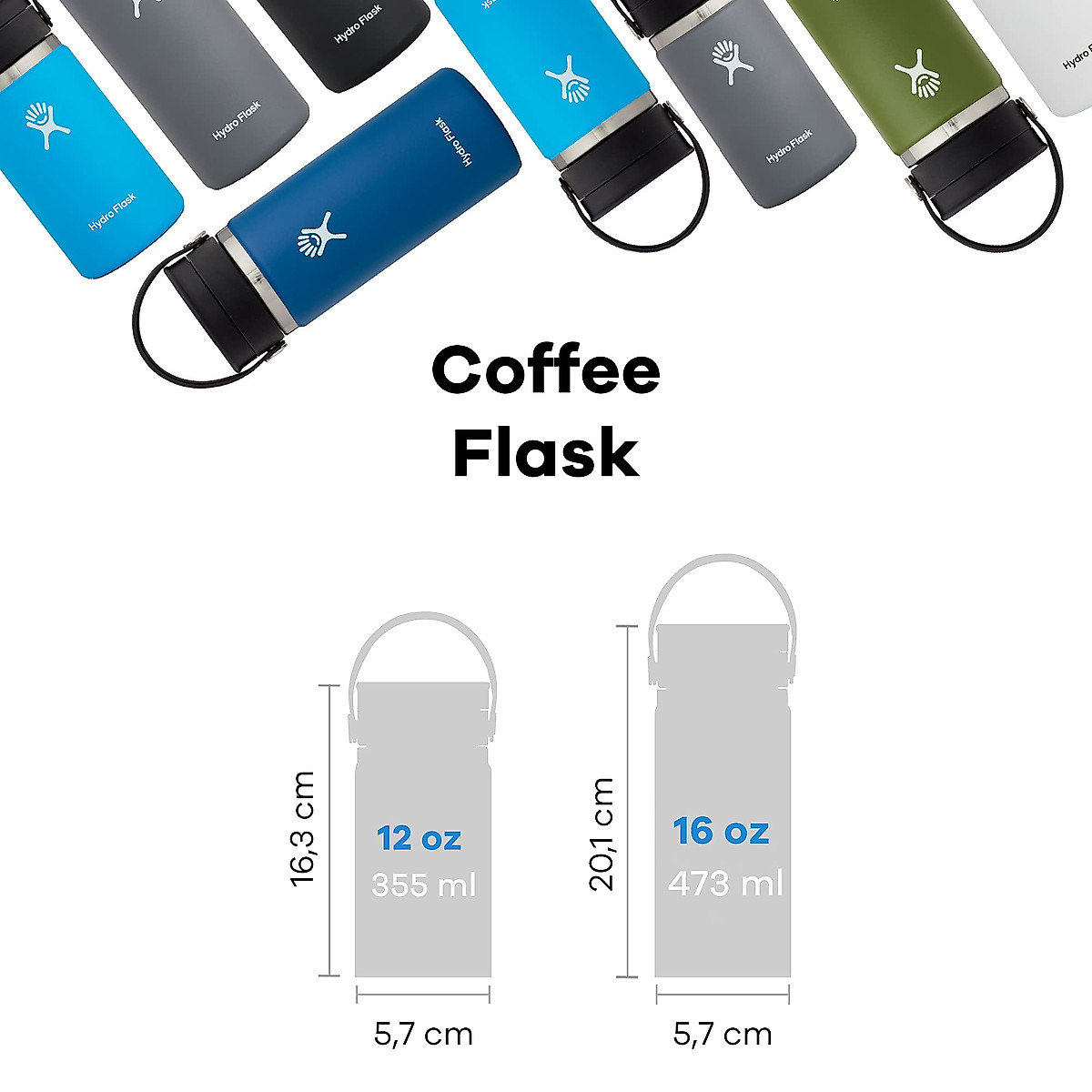 Hydro Flask 12 oz Wide Mouth Bottle with Flex Sip Lid Black