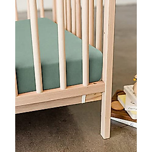Babebay Crib Sheets for Boys and Girls, Fitted Baby Crib Sheet Neutral for Standard Crib Mattress & Toddler Bed Mattress (52"x28"), Soft and Safe Cotton Green Crib Sheets, 2 Pack (Sage Green)
