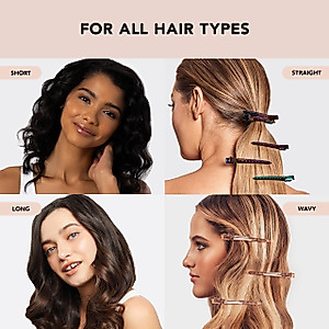 Kitsch Metal Duck Billed Hair Clips - Hair Styling Clips for Sectioning, Cutting, Coloring, Blow Drying and Makeup | Salon Quality Accessories - 6pcs (Rose Gold)