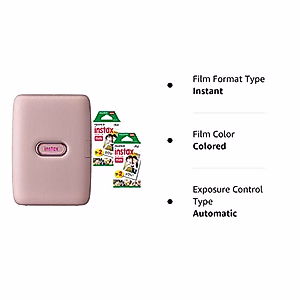 Fujifilm Instax Mini Link2 Smartphone Printer (Soft Pink) Bundle with Fuji Instax Mini Film Pack (40 Sheets)