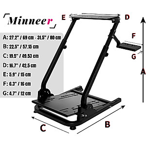 Minneer Steering Racing Wheel Stand Fit for Logitech G25, G29, G920, G923, Thrustmaster TMX, t80, Fanatec, PS4, PC Gaming Simulator Cockpit Wheel, Pedal & Shifters Not Included