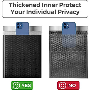 Metronic 40Pcs Bubble Mailers 8.5x12", Black Padded Envelopes, Strong Adhesion #2 Bubble Mailer Medium Shipping Mailing Envelopes for Small Business,Books,Clothes, Makeup Supplies,Water Proof