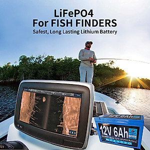 OCELL 12V 6Ah Lithium Iron Phosphate Battery, Rechargeable LiFePo4 Battery with 10 Years Lifetime, Low Self-Discharge for Kid Scooters, Security Alarm, Power Wheel, Fish Finder, Emergency Lighting