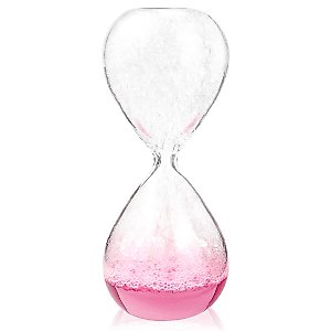 FERCAISH Bubble Liquid Glass Hourglass Timer, Creative Time Management Hourglass Table Decoration Durable Glass Construction (Pink)