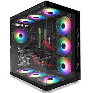 EZDIY-FAB 120mm Computer Case Fan,Motherboard Aura Sync Fan,High Airflow,Speed Adjustable, ARGB Fan with Fan Hub and Remote-5 Pack