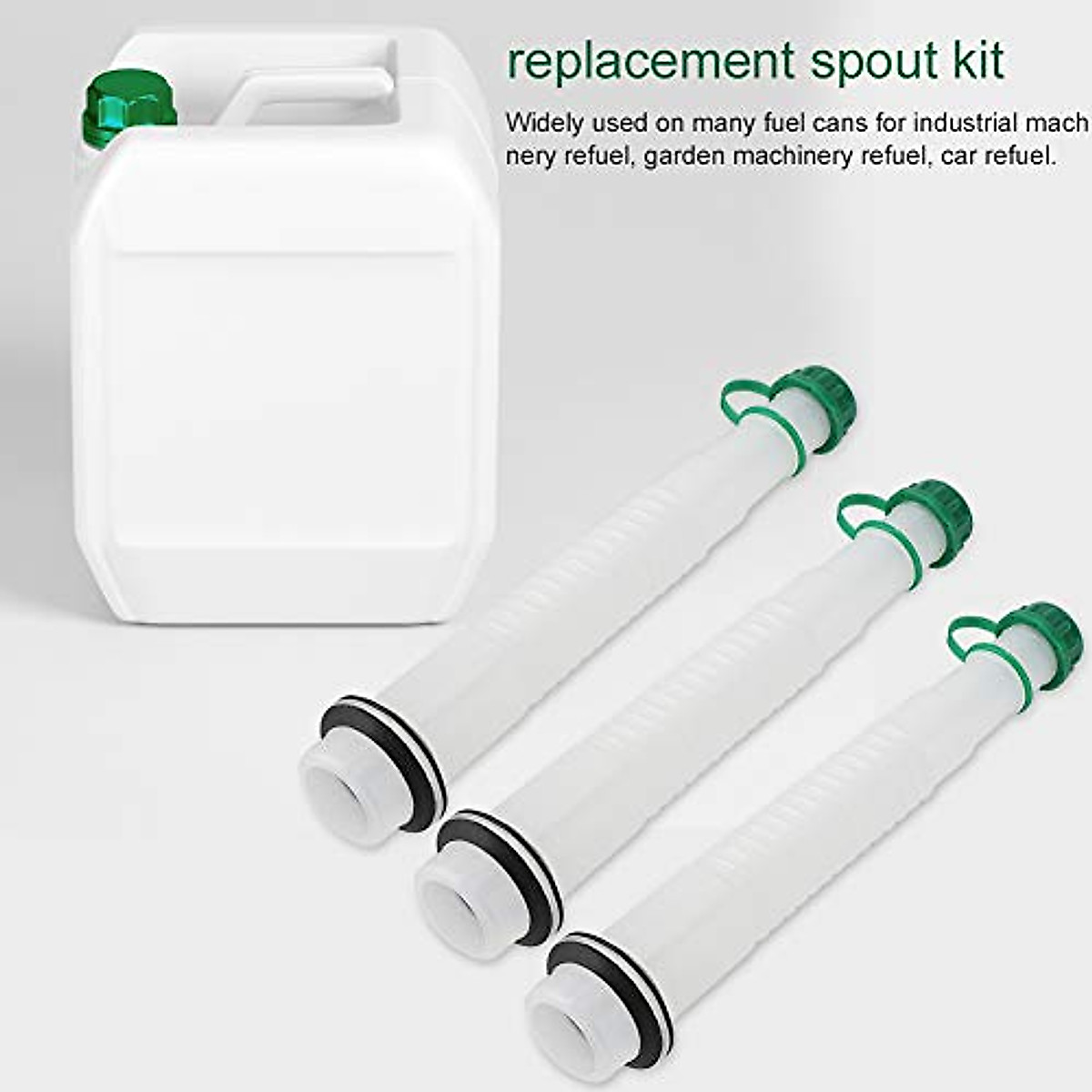 Gas Tank Spout, 3 Sets Durable Gas Can Spout Replacement Set, Gas Can Fuel Spout Kit Replacement Spout&Parts Kit For Fuel Cans For Garden Machinery Refuel(1L)