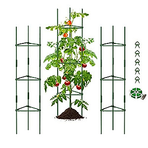 DoCred 3 Pack Tomato Cage, Plant Supports Garden Stakes, Up to 49IN Multi-Functional Garden Trellis Stakes for Climbing Plants Vegetables Flowers