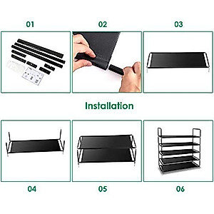 SOONEEDEAR 5 Tiers Shoe Organizer,Shoe Rack,Closet Shoe Organizer, Space Saving Shoe Tower Cabinet Stackable Shelves Holds 20-25 Pairs