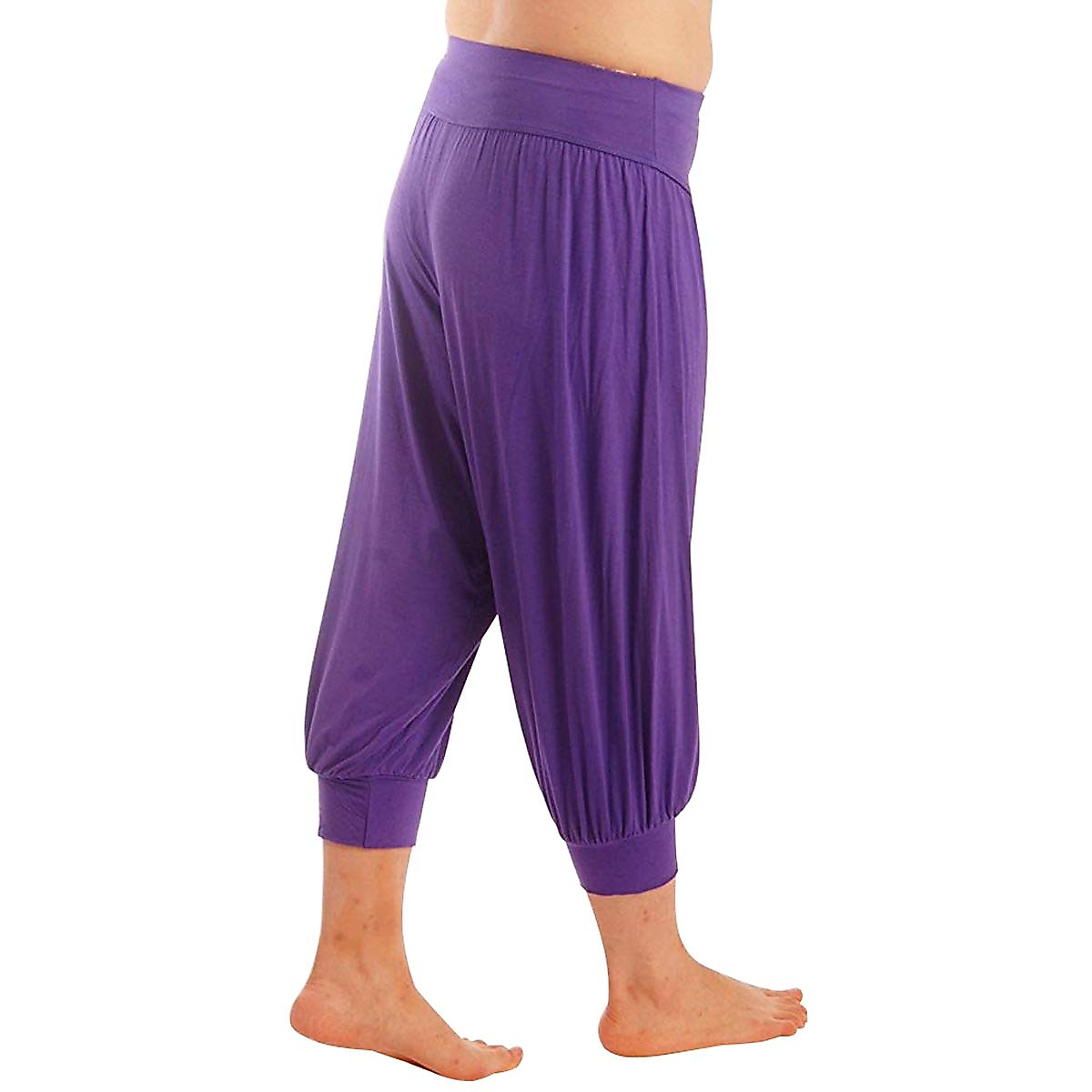 LKXHarleya Women Modal Harem Yoga Pants Loose Casual Fold Over Pilates Capri Pants Yoga Pants