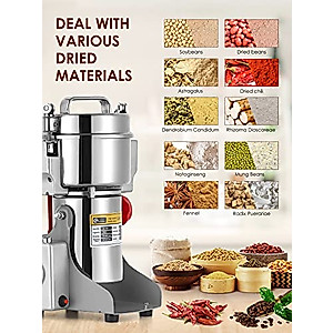 CGOLDENWALL 700g Electric Grain Grinder with Hand Crank Grinder