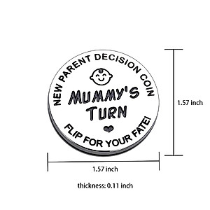 New Dad Mom Gifts Funny Decision Making Coin, New Baby Gift for Parent Mummy Daddy Pregnancy Women First Time to be Moms Dads Mother's Day Father's Day Gifts Double Sided