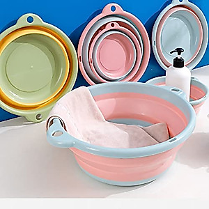 Collapsible Bucket, Collapsible Wash Basin, Foldable Design Portable Durable PP TPR Material Glossy Surface Wear Resistant Wash Basin(Blue)